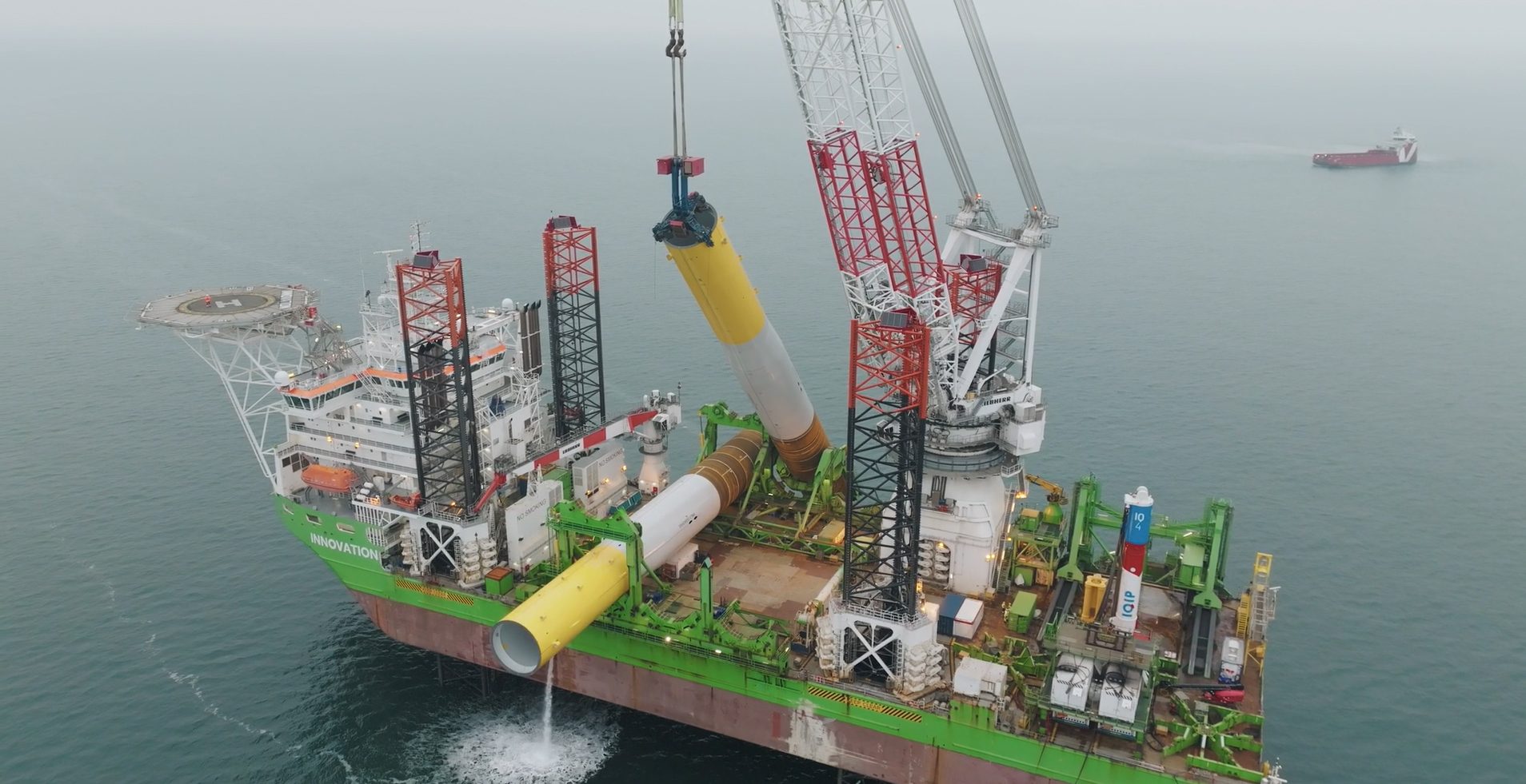 Installatie laatste monopile offshore windpark Hollandse Kust Noord ...